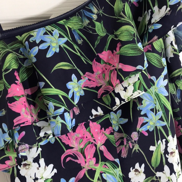 Chlesea 28 | Dresses | Chelsea 28 Navy Blue Floral One Shoulder Dress ...